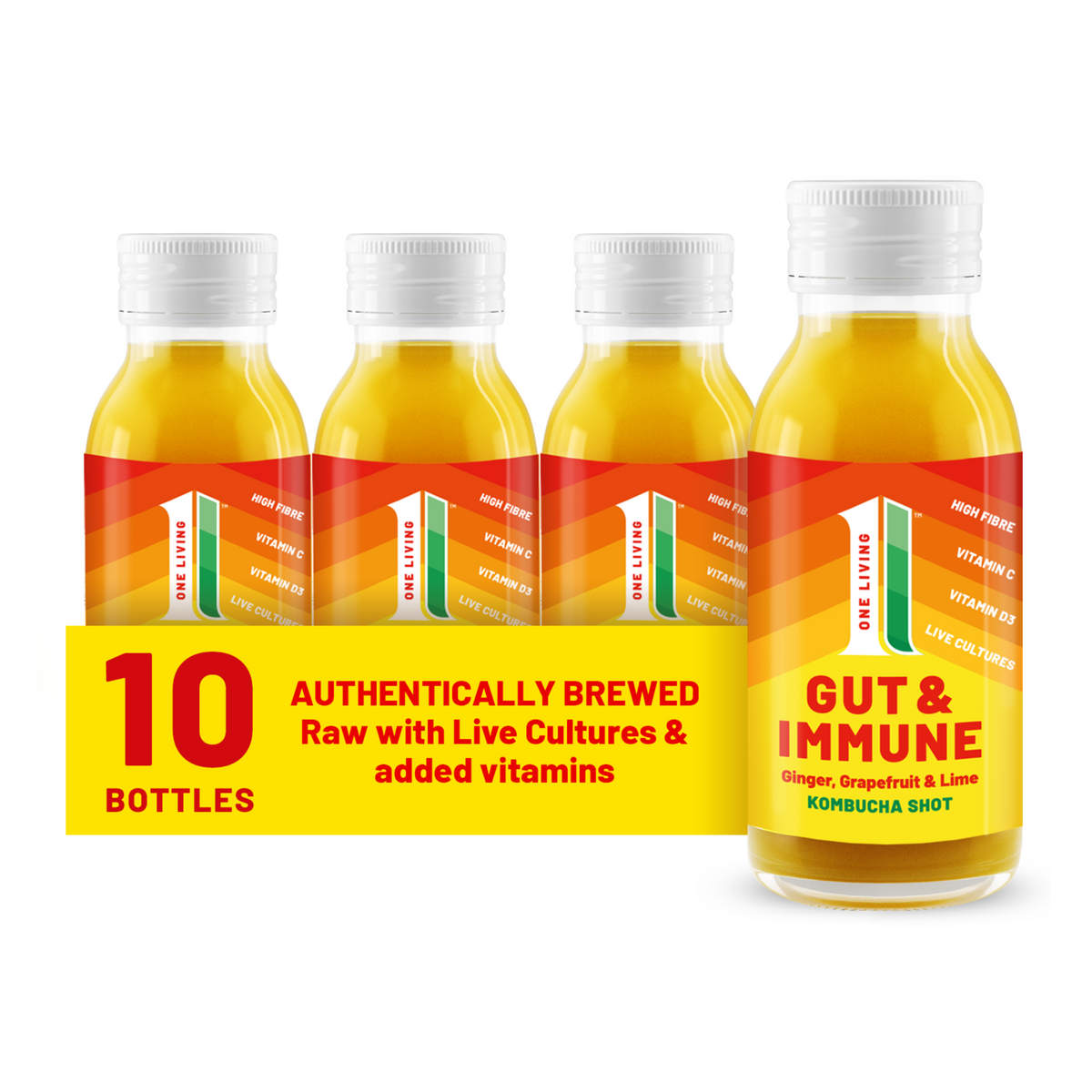 Kombucha Shots | Ginger Gut Health Shots | No.1 Living® – One Living®